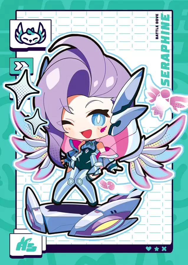 Плакат бумажный League of Legends / Battle Dove Seraphine Chibi ...